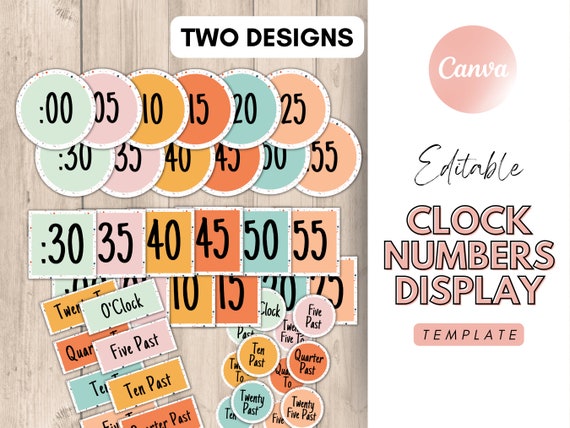 Clock Numbers Display Learn the Time Teach the Time Clock - Etsy
