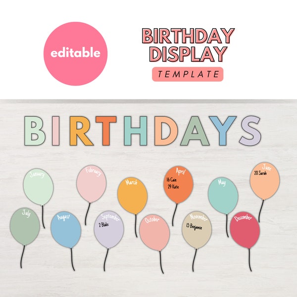 Classroom Birthday Chart - Etsy