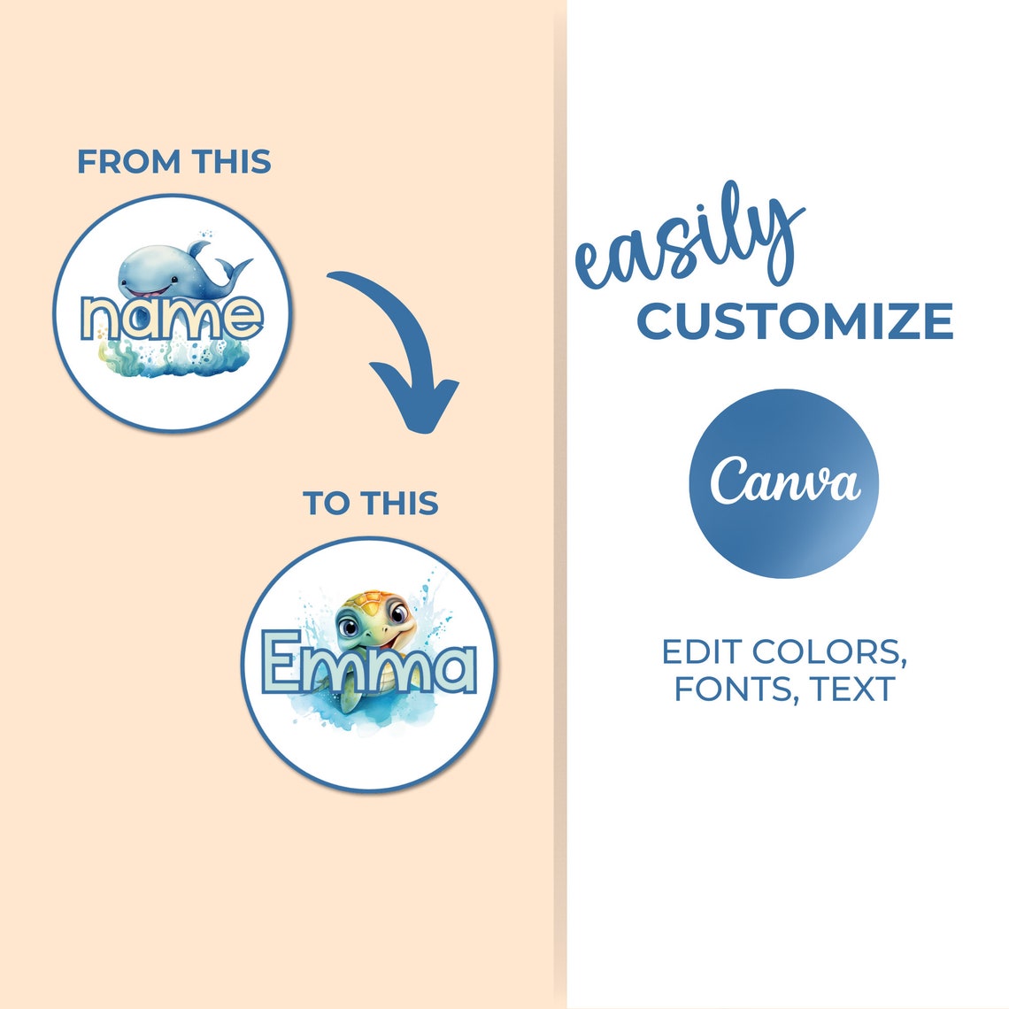 Ocean Themed Name Tags, Desk Plates, First Day of School, Classroom ...