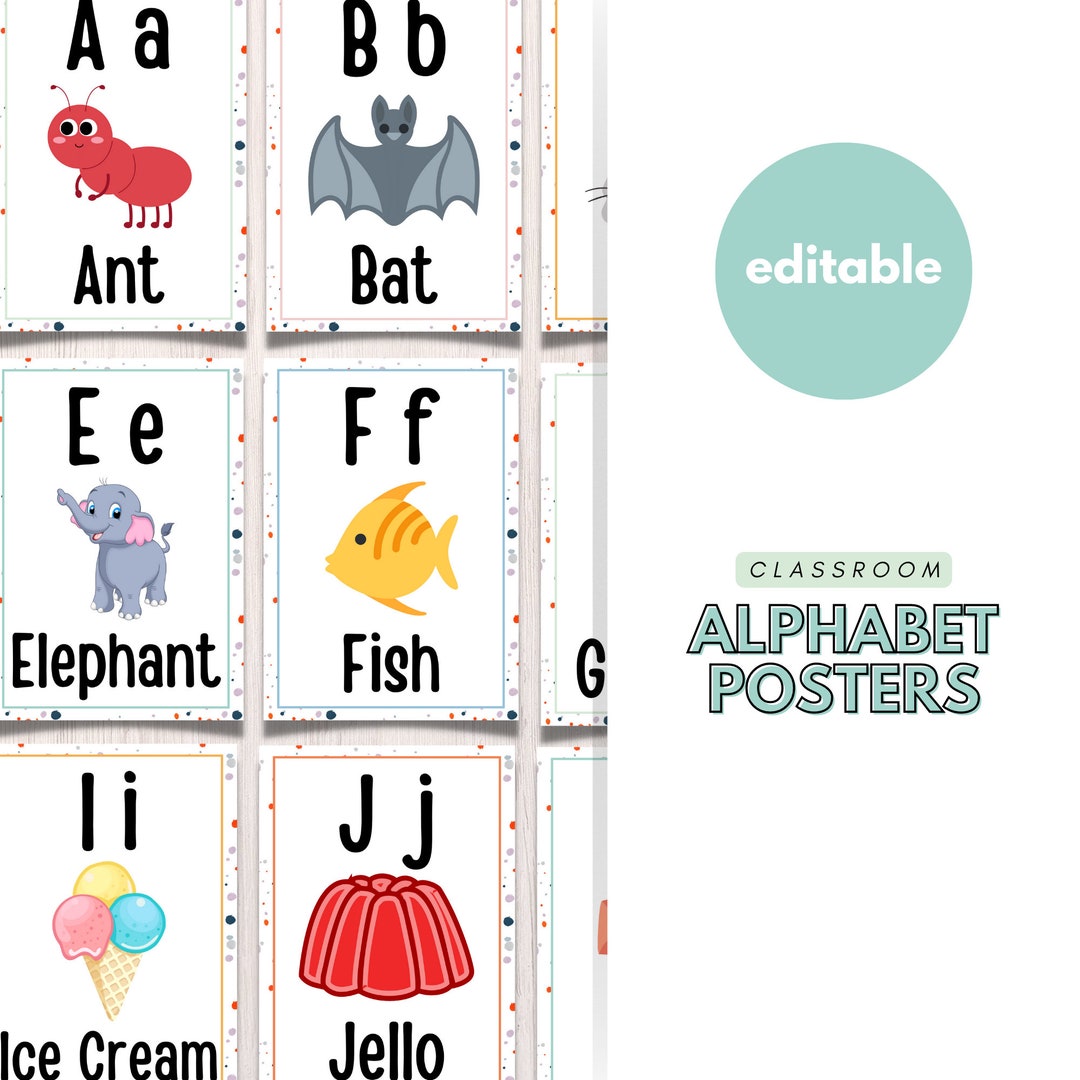 Alphabet Poster, Simple Alphabet Poster, Classroom Decor, Cute Alphabet ...