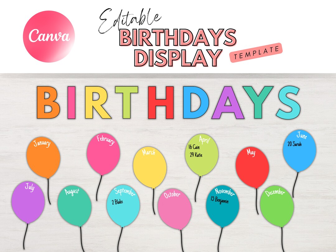 Classroom Birthday Display Birthday Board Classroom - Etsy