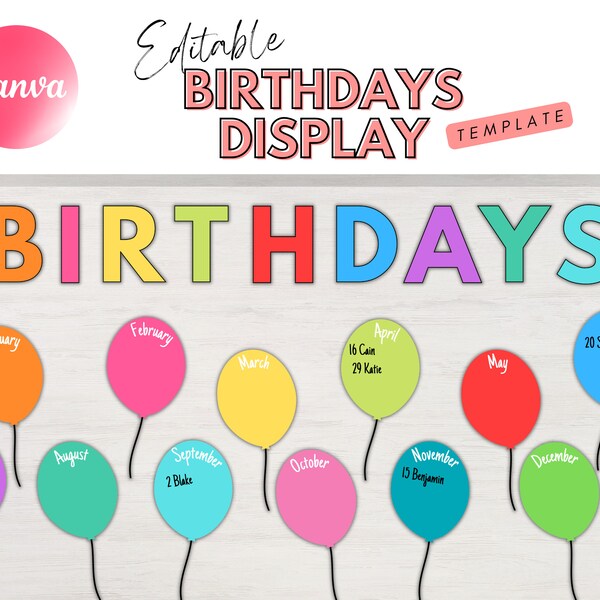 Classroom Birthday Display - Etsy