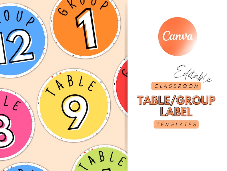 Classroom Table Labels Group Signs Table Numbers Pack Group - Etsy