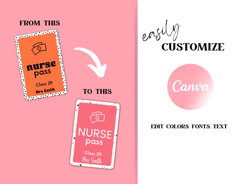 Classroom Hall Pass Canva Templates Passes Bathroom Restroom Office Elementary School