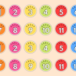 Classroom Table Labels, Group Signs, Table Numbers Pack, Group Number ...