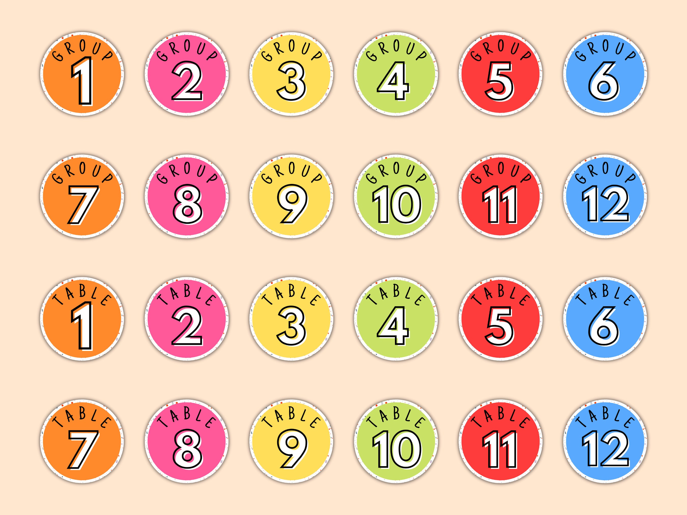 Classroom Table Labels, Group Signs, Table Numbers Pack, Group Number ...