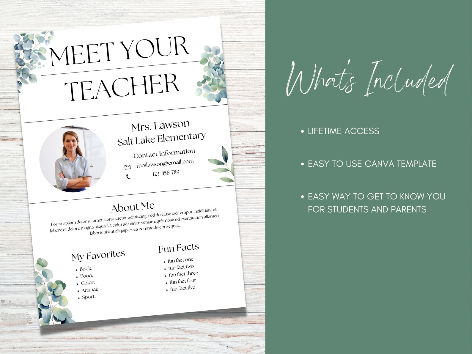 Meet the Teacher Flyer Template, Teacher Newsletter, Back to School ...