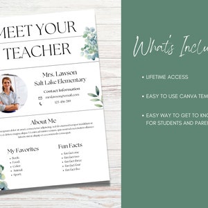 Meet the Teacher Flyer Template, Teacher Newsletter, Back to School ...