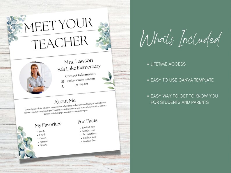 Meet the Teacher Flyer Template, Teacher Newsletter, Back to School ...