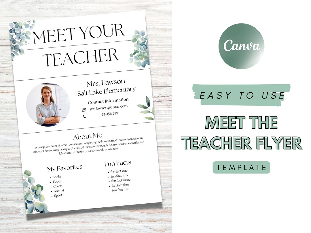 Meet the Teacher Flyer Template Teacher Newsletter Back to - Etsy