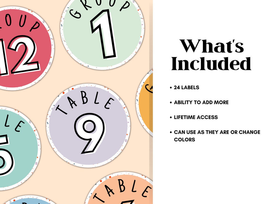 Classroom Table Labels Group Signs Table Numbers Pack Group - Etsy