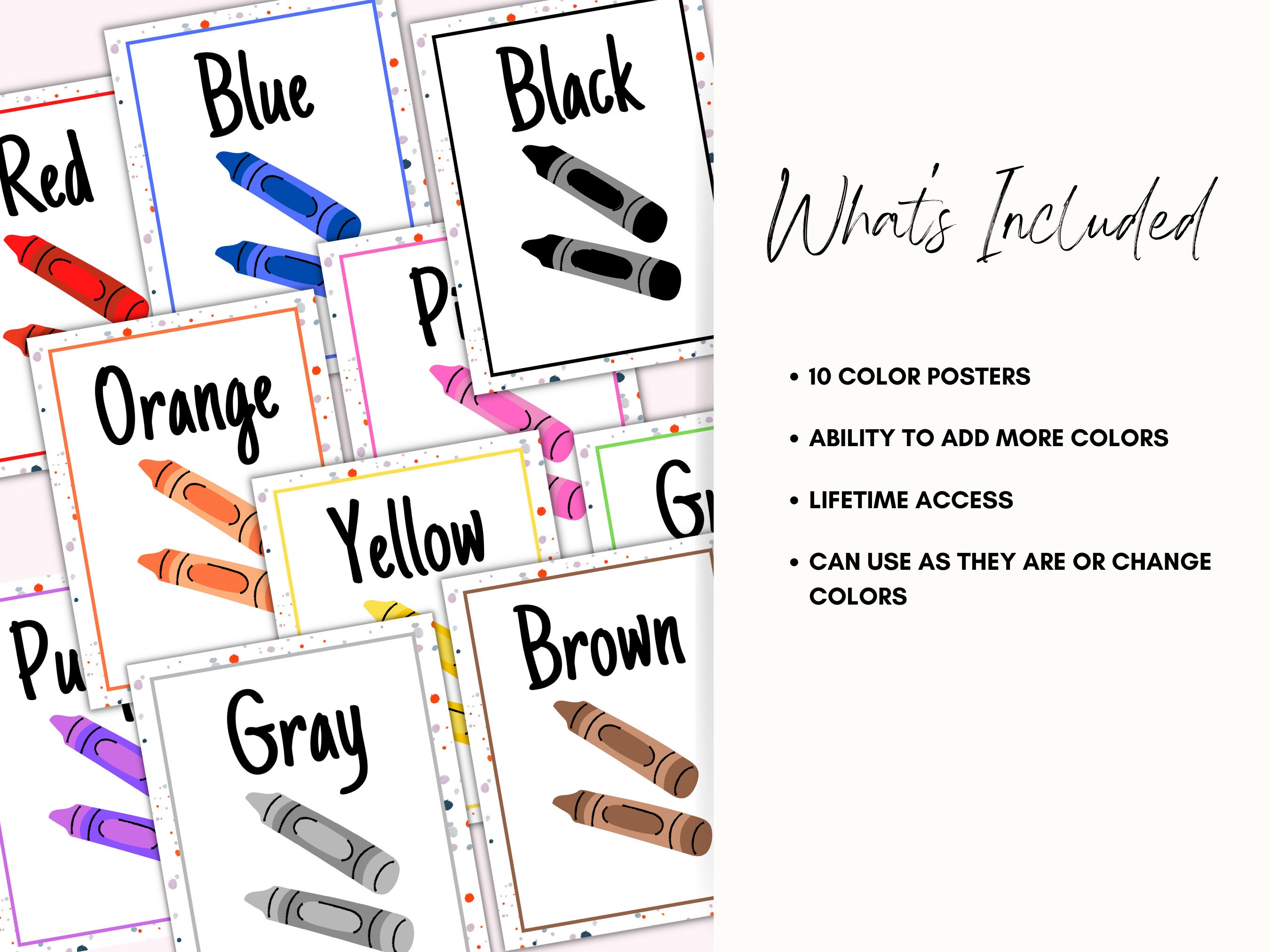 Color Posters, Color Classroom Decor, Classroom Color Display, Spotty ...