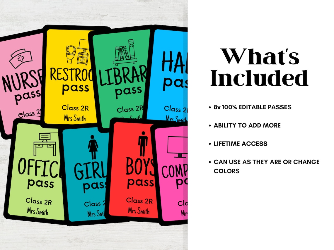Classroom Hall Pass | Canva Templates, Passes, Bathroom, Restroom ...