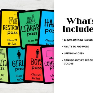 Classroom Hall Pass | Canva Templates, Passes, Bathroom, Restroom ...