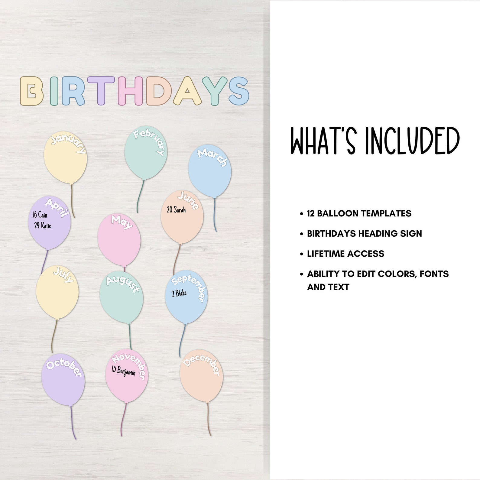 Pastel Classroom Birthday Display, Birthday Board, Classroom Birthdays ...