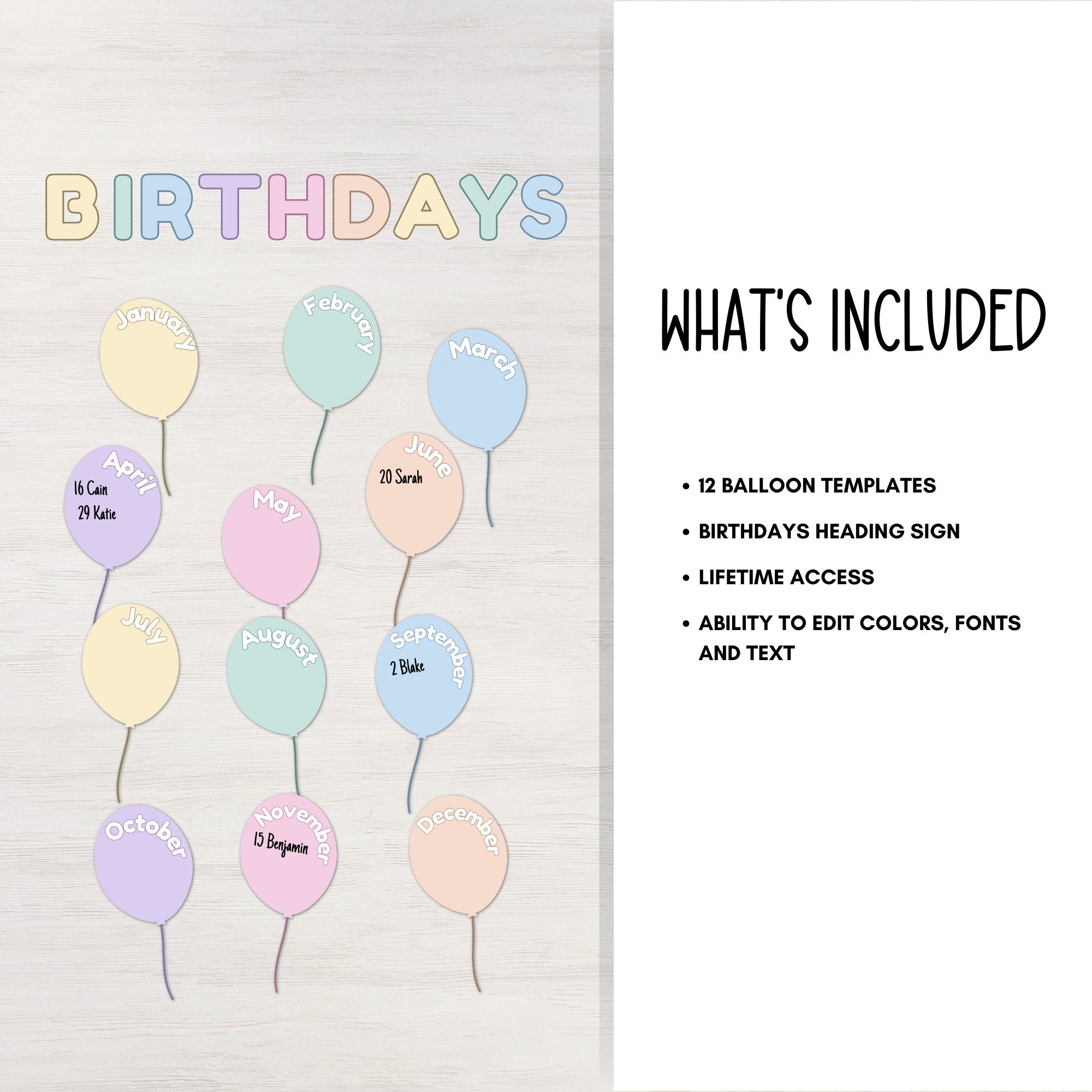 Pastel Classroom Birthday Display, Birthday Board, Classroom Birthdays ...