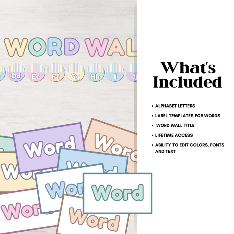 Word Wall Display, Pastel Classroom Word Display, Classroom Decor ...