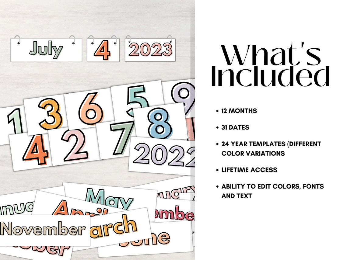 Flip Calendar Classroom Calendar Calendar Display - Etsy