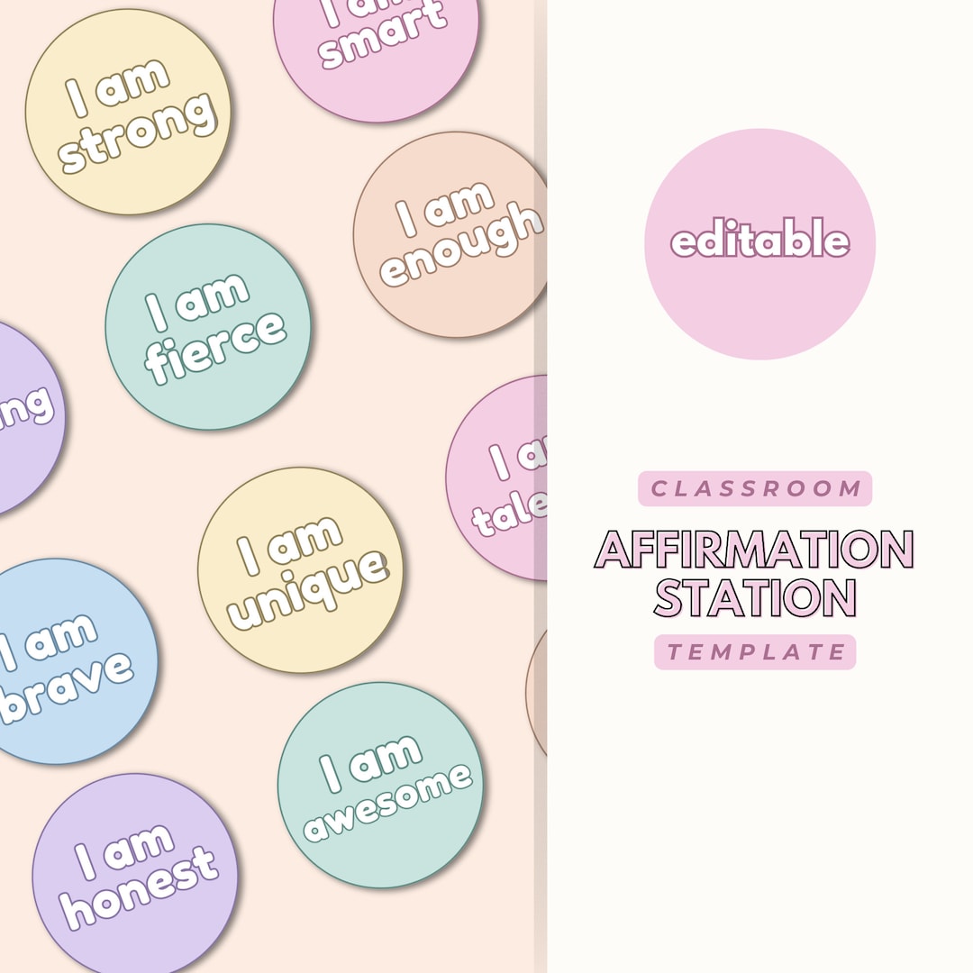 Affirmation Station, Pastel, Positive Affirmations, Classroom Decor ...
