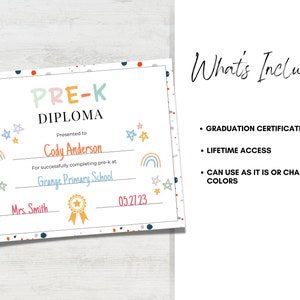Pre-k Graduation Certificate, Graduation Diploma, Elementary School ...