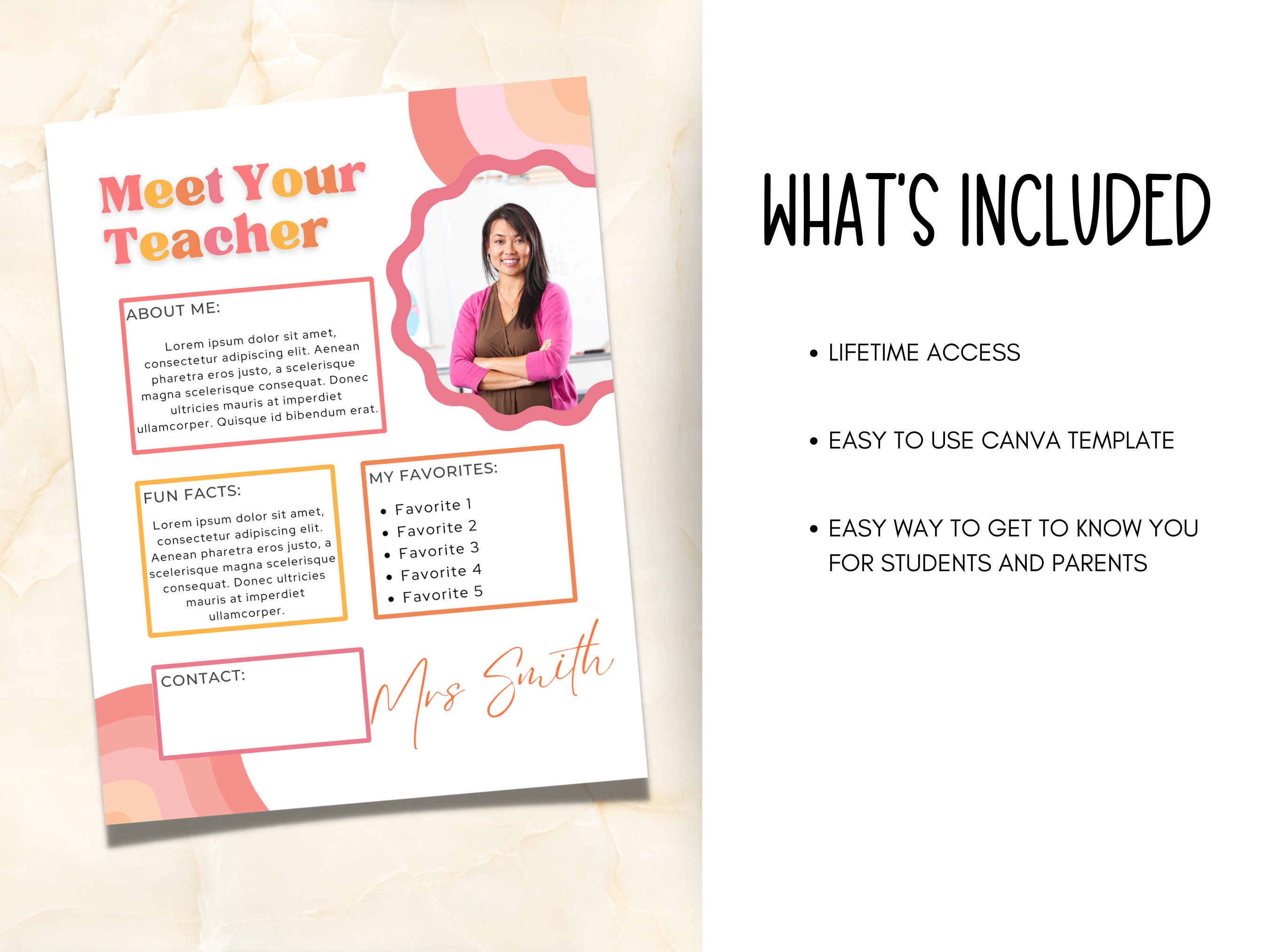 Meet the Teacher Flyer Template Teacher Newsletter Back to - Etsy