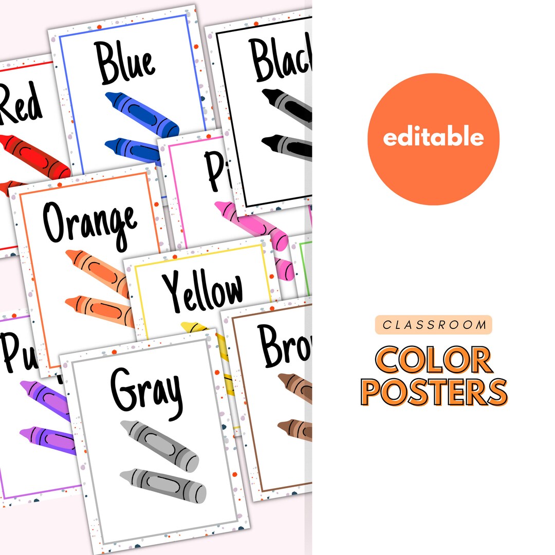 Color Posters, Color Classroom Decor, Classroom Color Display, Spotty ...