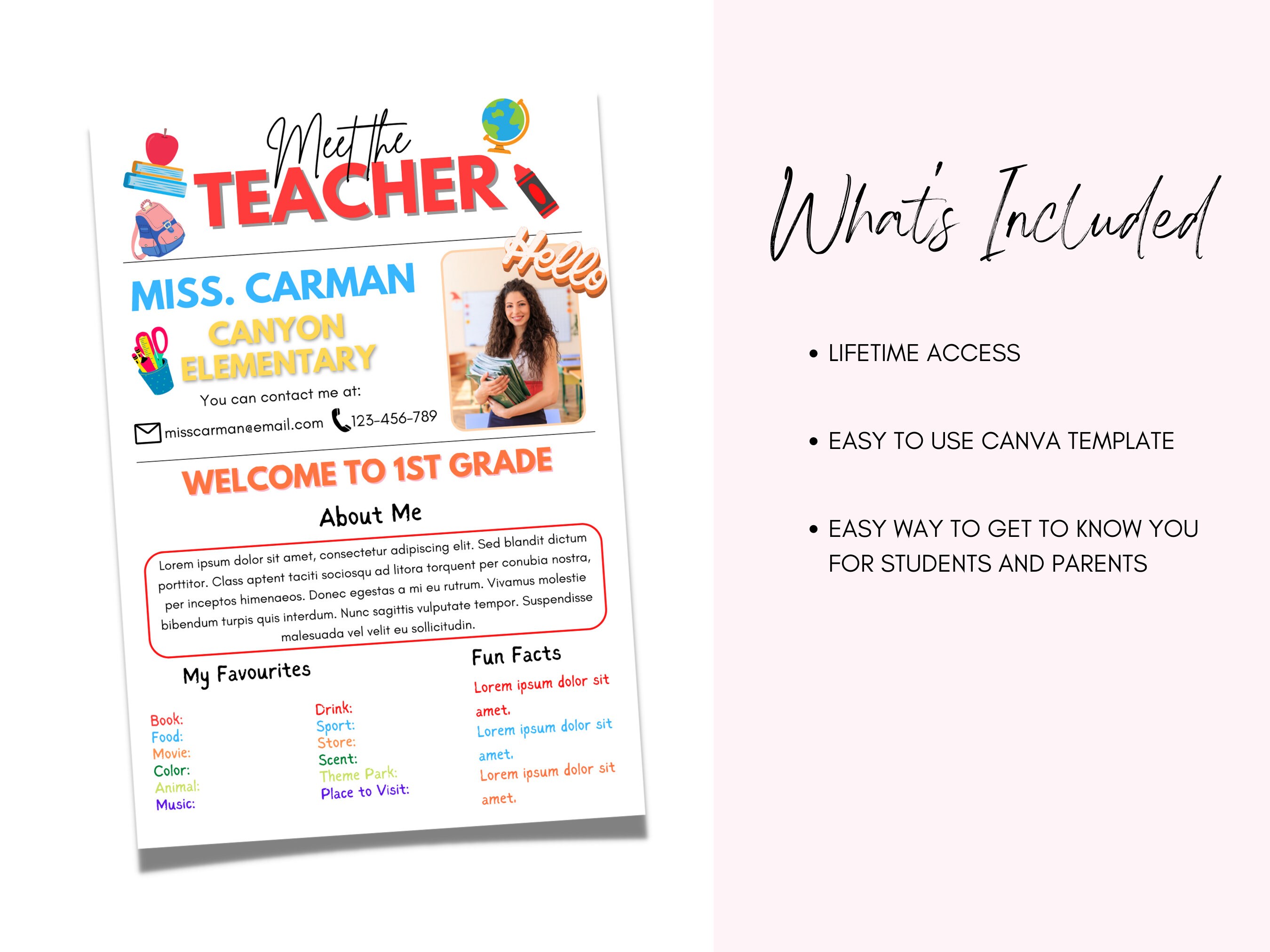 Meet the Teacher Flyer Template, Teacher Newsletter, Back to School - Etsy
