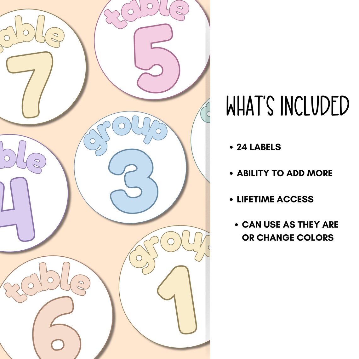 Pastel Classroom Table Labels, Group Signs, Table Numbers Pack, Group ...