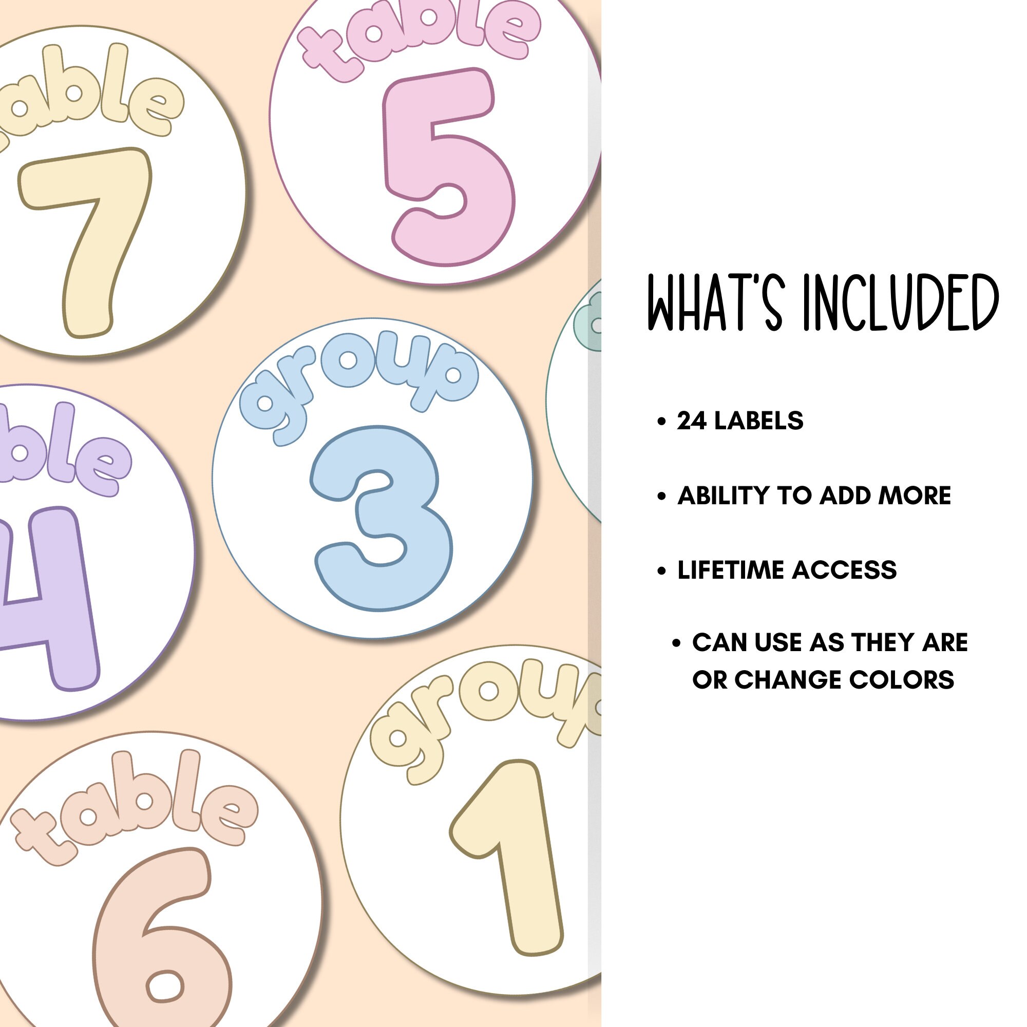 Pastel Classroom Table Labels, Group Signs, Table Numbers Pack, Group ...