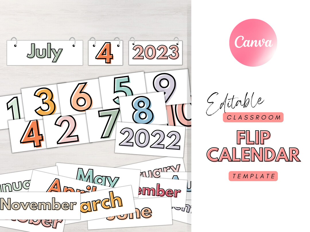 Flip Calendar Classroom Calendar Calendar Display - Etsy