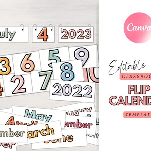 Flip Calendar Classroom Calendar Calendar Display - Etsy