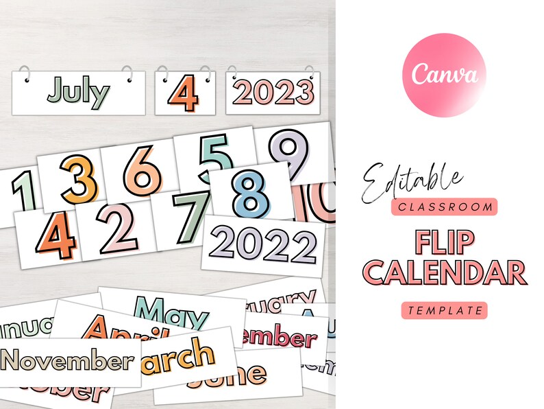 Flip Calendar Classroom Calendar Calendar Display - Etsy