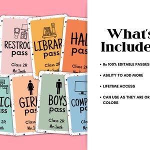 Classroom Hall Pass | Canva Templates, Passes, Bathroom, Restroom ...