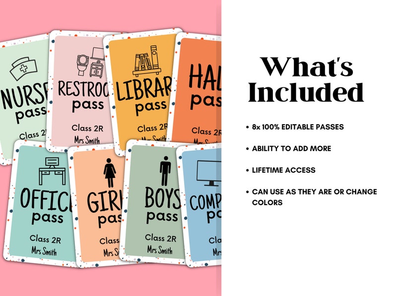 Classroom Hall Pass | Canva Templates, Passes, Bathroom, Restroom ...