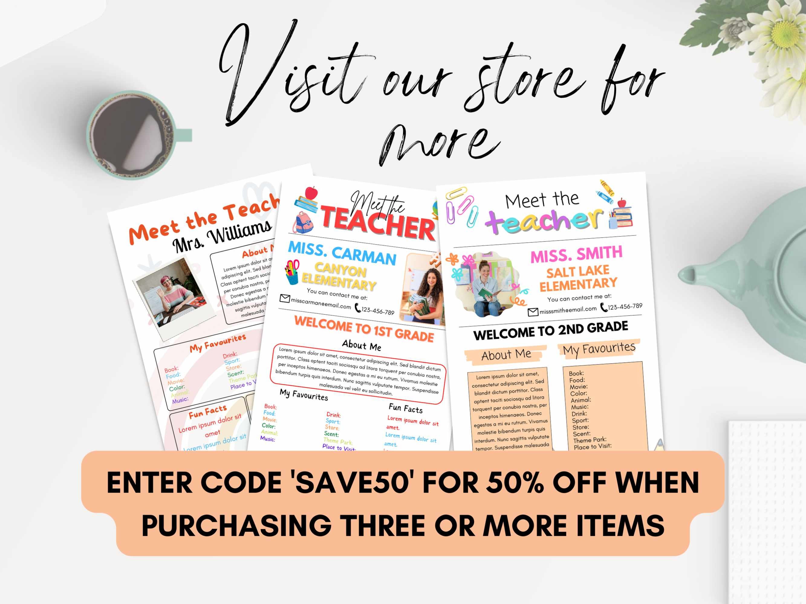 Meet the Teacher Flyer Template, Teacher Newsletter, Back to School ...