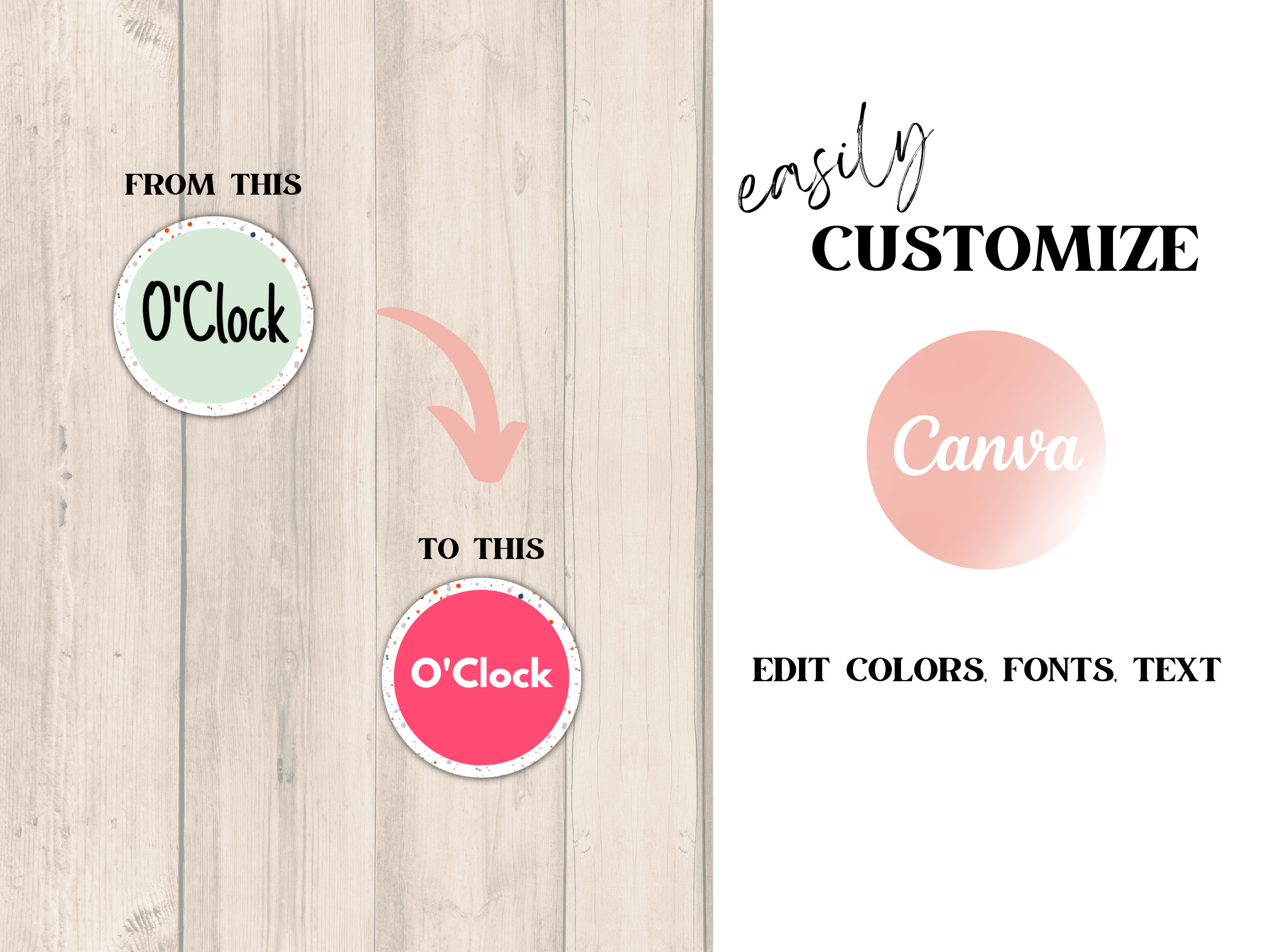 Clock Numbers Display | Learn the Time, Teach the Time, Clock Number ...