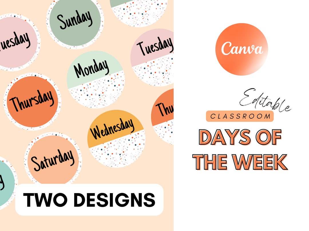 Days of the Week Labels Classroom Decor Classroom Display - Etsy