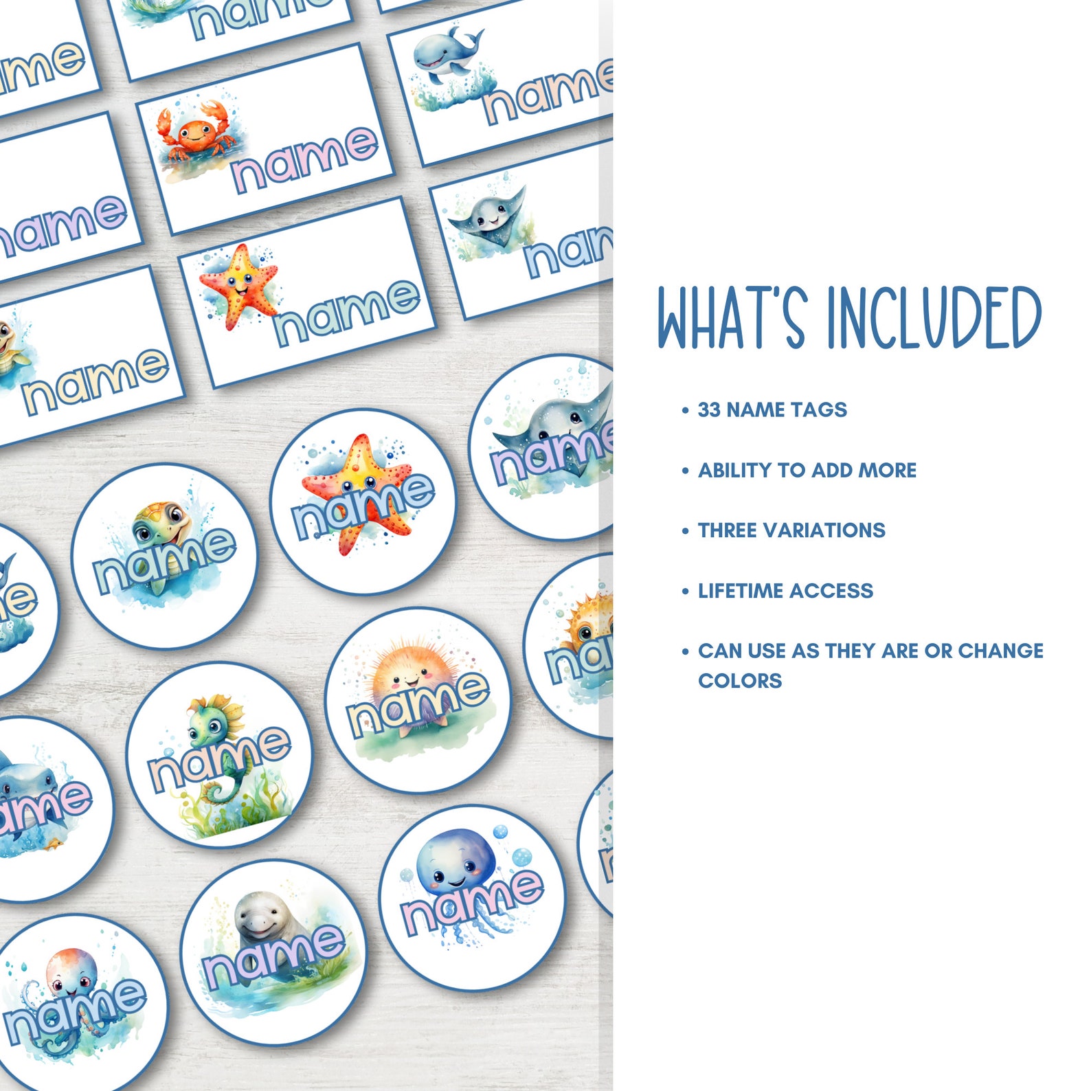 Ocean Themed Name Tags, Desk Plates, First Day of School, Classroom ...