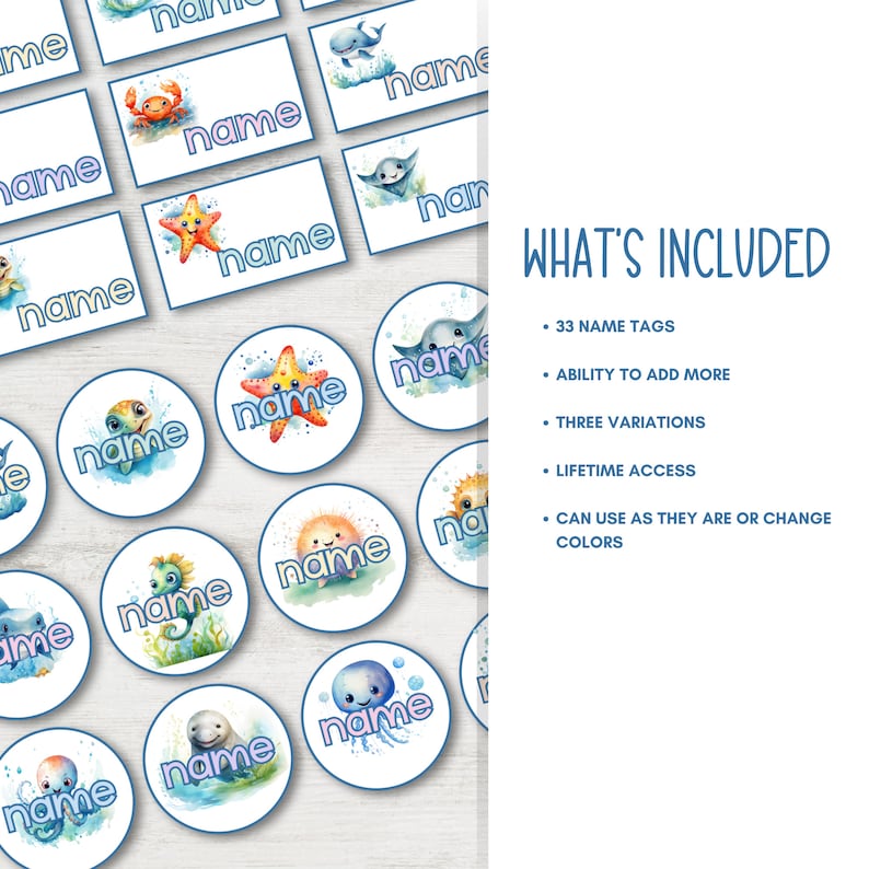 Ocean Themed Name Tags, Desk Plates, First Day of School, Classroom ...