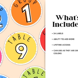 Classroom Table Labels, Group Signs, Table Numbers Pack, Group Number ...