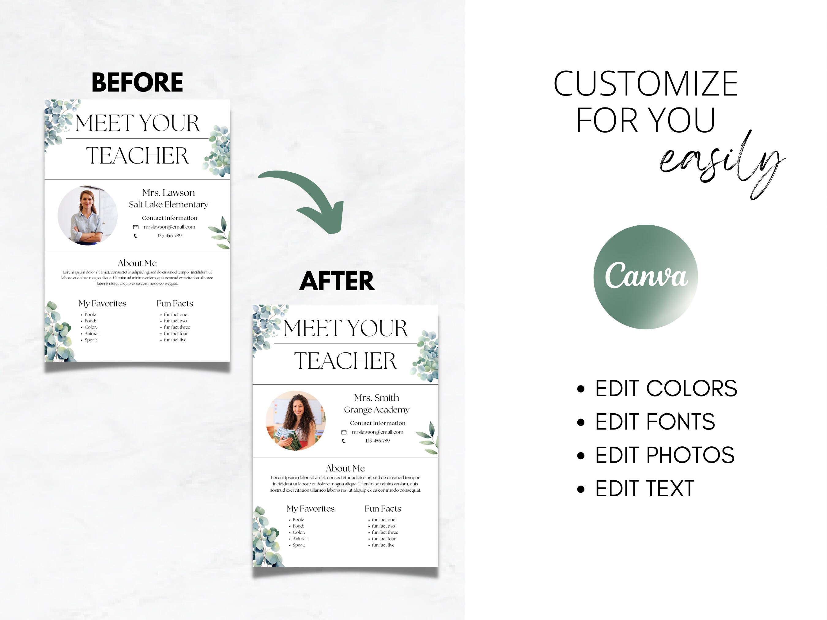 Meet the Teacher Flyer Template, Teacher Newsletter, Back to School ...