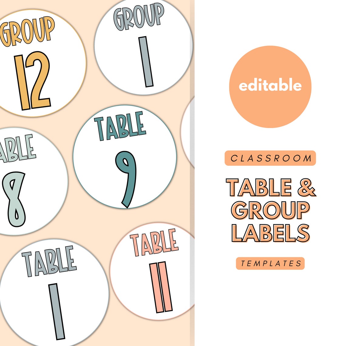 Classroom Table Labels, Group Signs, Table Numbers Pack, Group Number ...