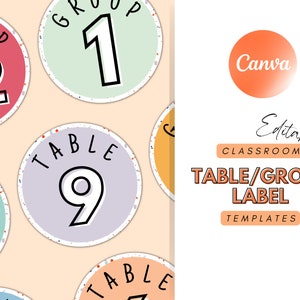 Classroom Table Labels Group Signs Table Numbers Pack Group - Etsy