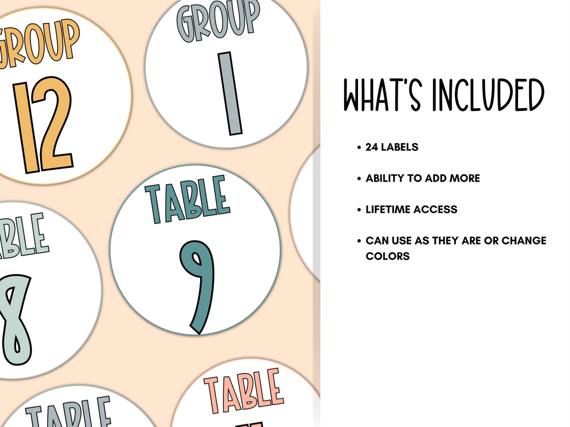 Classroom Table Labels, Group Signs, Table Numbers Pack, Group Number ...