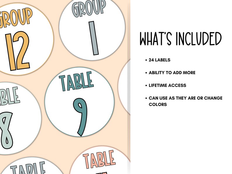 Classroom Table Labels, Group Signs, Table Numbers Pack, Group Number ...