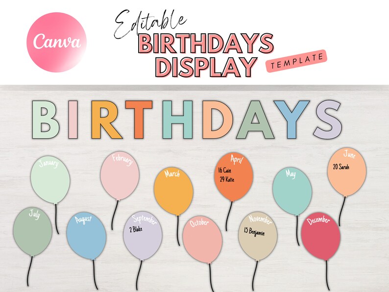 Classroom Birthday Display Birthday Board Classroom - Etsy
