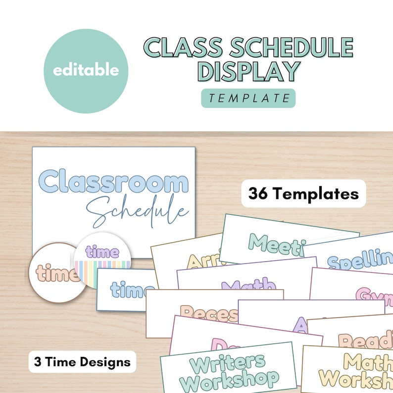 Class Schedule Display, Pastel Classroom Schedule, Classroom Decor ...