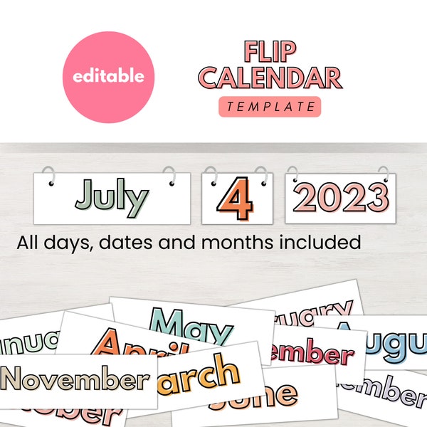 Classroom Calendar Printable - Etsy