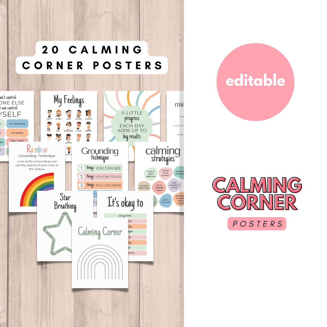 Calming Corner Posters, Classroom Decor, Calm Corner, School ...