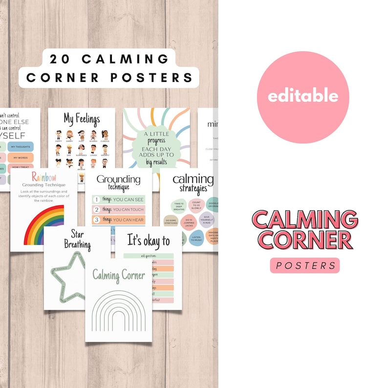 Calming Corner Posters Classroom Decor Calm Corner School - Etsy